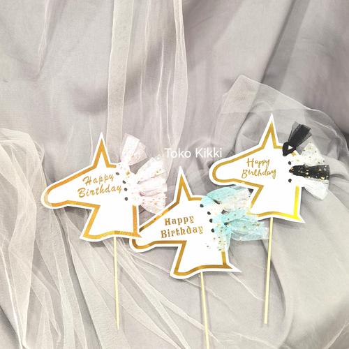 Jual Topper HBD Unicorn Pita Pastel / Topper Happy Birthday / hiasan ...