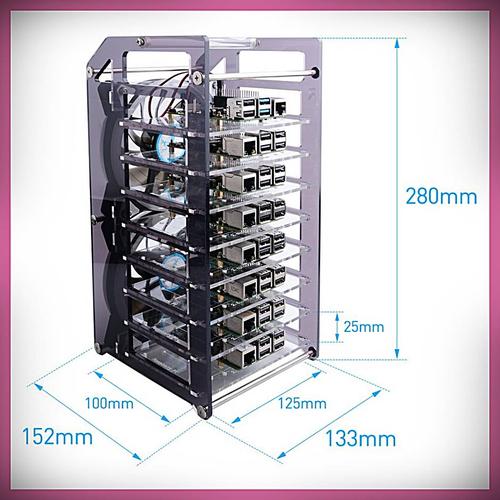 Jual 8 Layers Cluster Rack Case for Raspberry, Jetson and mini PC ...
