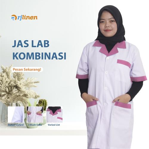 Promo JAS LABORATORIUM LENGAN PENDEK KOMBINASI / JAS LAB PRAKTEK / JAS ...