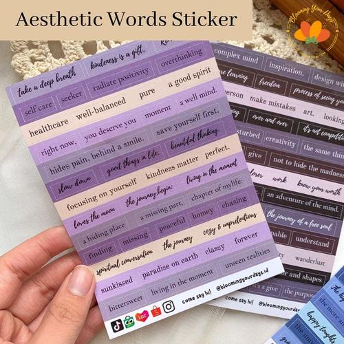 Jual Aesthetic English Words Sticker DIY Sticker Deco Word Kata Panjang ...