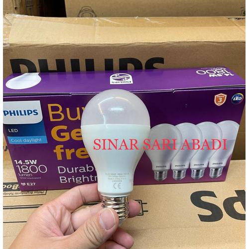 Jual Bohlam LED Paket 14,5w Philips Beli 3 Gratis 1 LED Pack 14,5w ...