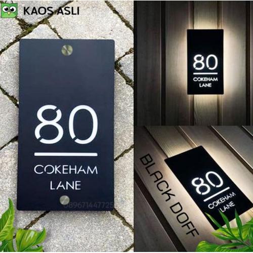 Jual Custom Nomor Rumah dengan LED 40x30cm DOFF - Kota Yogyakarta ...