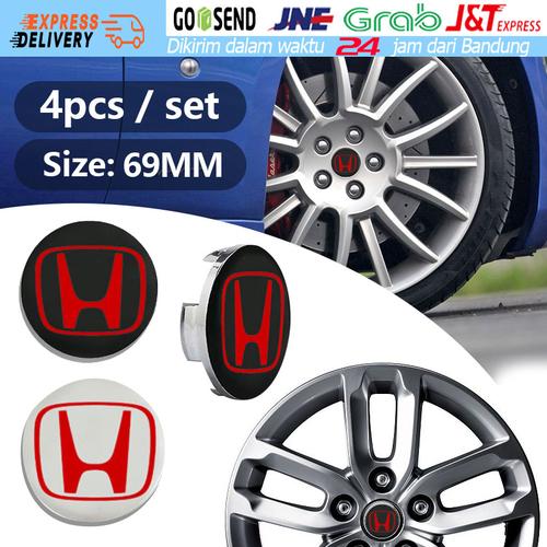 Jual 4 Buah/Set Tutup Dop Velg Mobil Honda Tutup Ban Pelek Mobil Merah ...