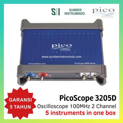 Jual PicoScope 3205D Oscilloscope 100MHz, 2CH, Function Generator 1MHz ...