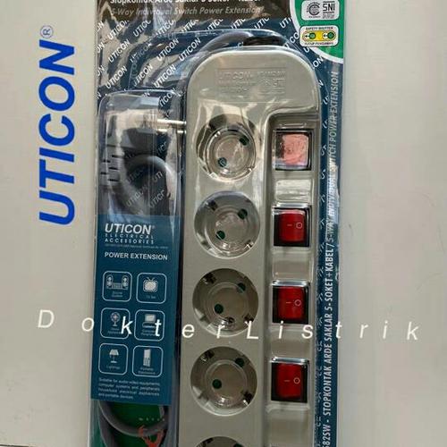 Jual stop kontak +kabel + saklar 4 lubang UTICON - 4 lubang - Jakarta ...