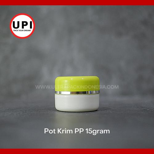Jual POT KRIM PP 15GRAM PUTIH HIJAU LIST SILVER - POT KRIM PP - Kota ...