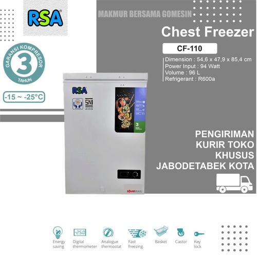 Jual Chest Freezer RSA CF-110 / Freezer Box 100 liter RSA CF110 - Kota ...