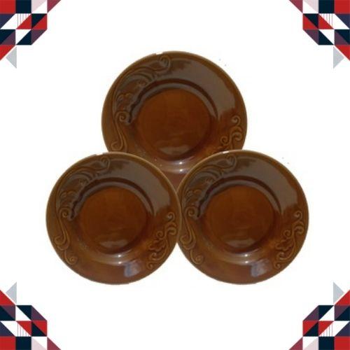 Jual Piring Makan Keramik Honey 1 Lusin/Piring Coklat Tebal - piring ...