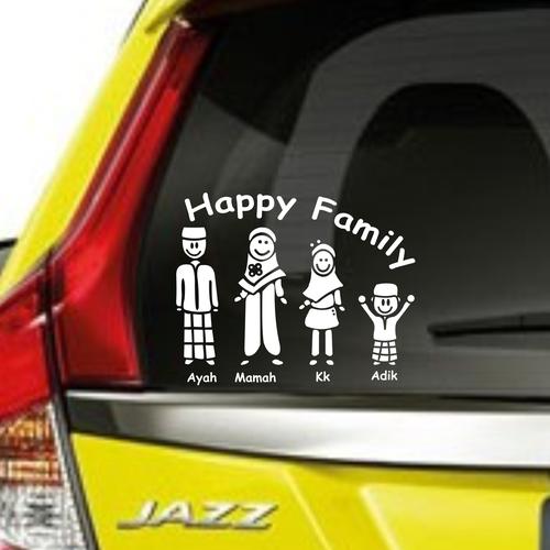 Jual cutting sticker happy family muslim / stiker kaca mobil - Kota ...