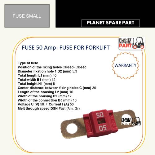 Jual Fuse 50A (Small BF1) 58V DC For Forklift - Kota Tangerang - Planet ...