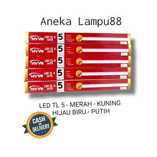 Jual Lampu LED T5 MYVO 5 WATT - PUTIH / KUNING / BIRU / MERAH / HIJAU ...