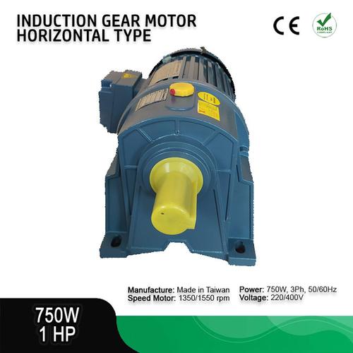 Jual Motor induksi gearbox 3 Phase 1Hp (750W) 4 Pole 1500rpm - Ratio 1 ...