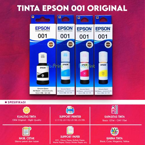Jual Tinta Epson Ori C13T03Y100 Tinta 001 Black Printer L4150 L6170 L6190 - Kota Tangerang ...