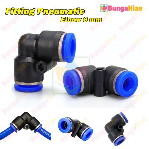 Jual Fitting Pneumatic ELBOW 6 mm Konektor 6mm Bengkok Selang PU ...