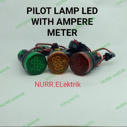 Jual Pilot Lamp LED With Ampere Meter 22mm 220VAC - Merah, 22mm Bulat ...