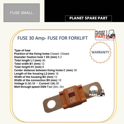 Jual Fuse 30A Brown (Small BF1) 58V DC For Forklift - Kota Tangerang ...