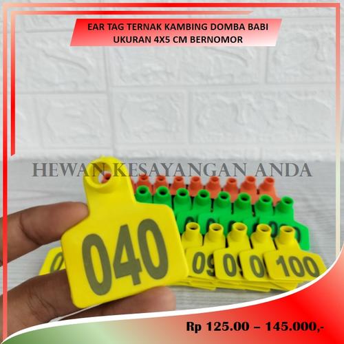 Jual Ear Tag Ternak Kambing Domba Babi Ukuran 4x5cm Nomor Bisa untuk ...