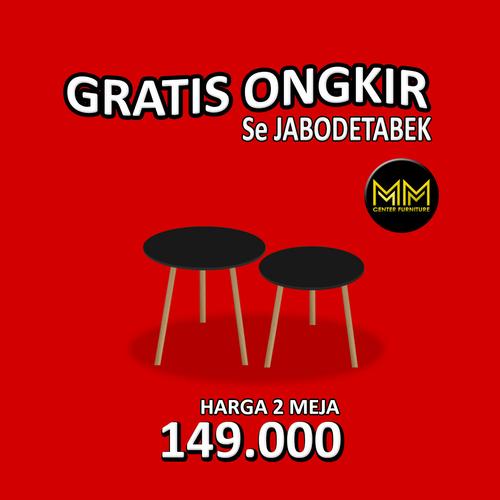 Jual Meja Bulat Coffee Table Minimalis Scandinavian Putih Meja ...