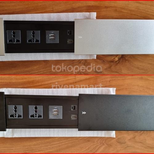 Jual Nero Table Top Power Soket Stop Kontak Meja + 2 USB + HDMI + Cat5e ...