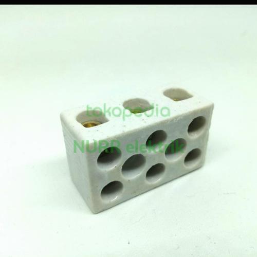 Jual Terminal Block keramik 3 pole 30A 250V Putih Premium - Jakarta ...