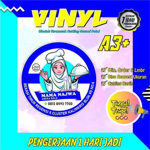Jual 1 HARI JADI !! Cetak Stiker Label Kemasan Vinyl A3+ Cutting - Kota ...