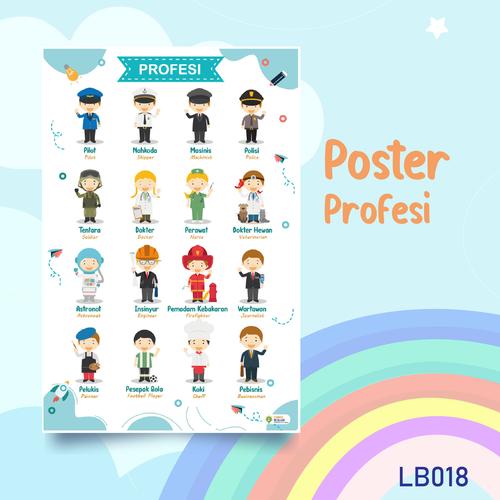 Jual Poster Edukasi Belajar Mengenal Macam Macam Profesi - Kab ...