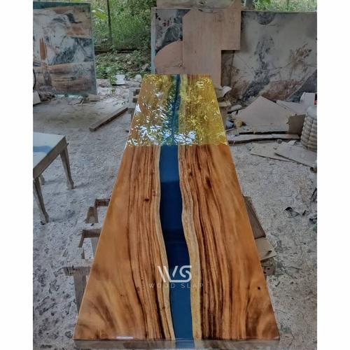 Jual Meja resin kayu trembesi solid resin biru 3 meter - Kab. Jepara ...