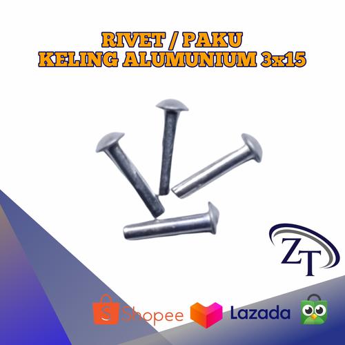 Jual Paku Keling Alumunium Diameter 3mm Panjang 15mm per Pack isi 100 ...