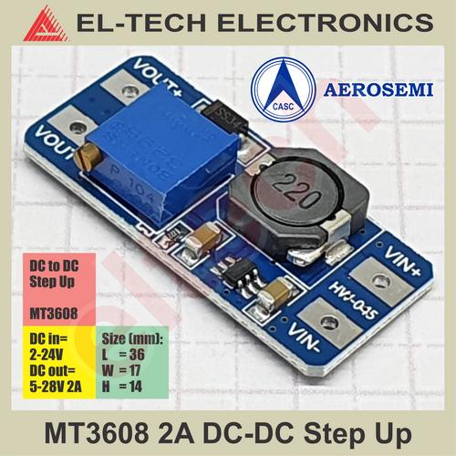 Jual MT3608 2-24V Step Up to 5-28V 2A DC-DC Converter Power Modul ...