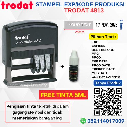 Jual Stempel Expired/Tanggal Produksi Otomatis TRODAT 4813 (FREE TINTA ...