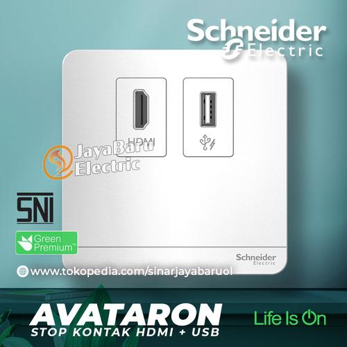 Jual Stop Kontak HDMI USB SCHNEIDER AvatarOn Avatar On Putih Gold Grey ...