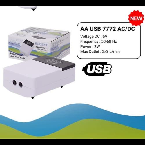 Jual AERATOR AQUARIUM RECENT AC DC AA7772 AA 7772 USB POMPA UDARA AIR ...