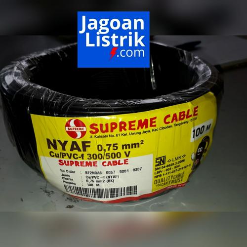 Jual Kabel NYAF 1 x 0.75 mm 0,75 mm Supreme Hitam 1 Roll 100 meter - Kota Surabaya - Jagoan ...