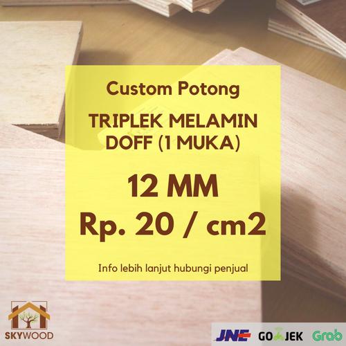 Jual Triplek Melamin Custom 12mm 1 muka Doff / Plywood Melamin Custom ...