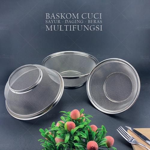 Jual BASKOM JARING STAINLESS BASKOM CUCI SAYUR / TALLER BRIM BASKET - T ...