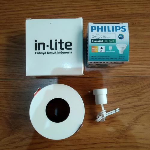Jual downlight pinhole kecil inbow Led philips mr16 3w body inlite ...