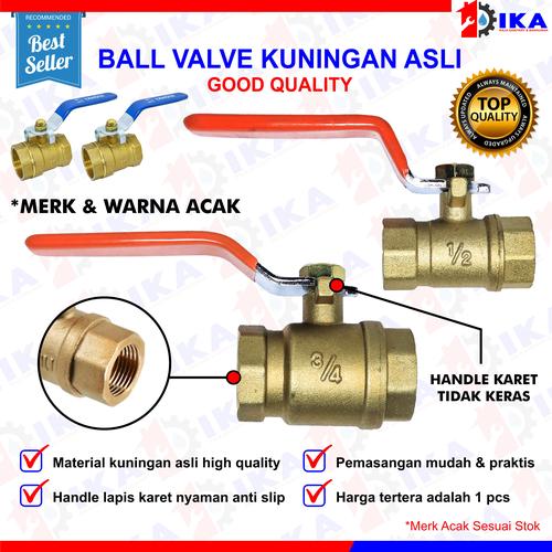 Jual stop kran besi Kuningan / ball valve Kuningan 1/2” 3/4" 1" - 1/2 ...