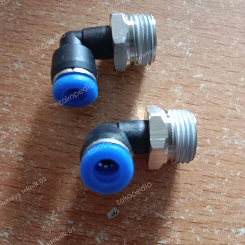 Jual Fitting Nepel angin pneumatic elbow selang 6 dratb1/2 inch (PL 6 ...