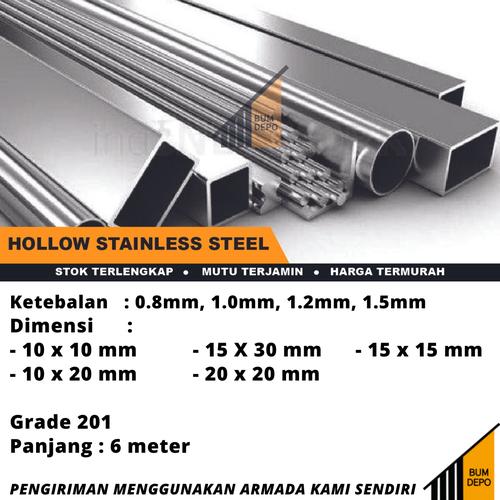 Jual HOLLOW 201 STAINLESS 10X10 10X20 15X15 15X30 20X20 - 15 x 30, 1 ...