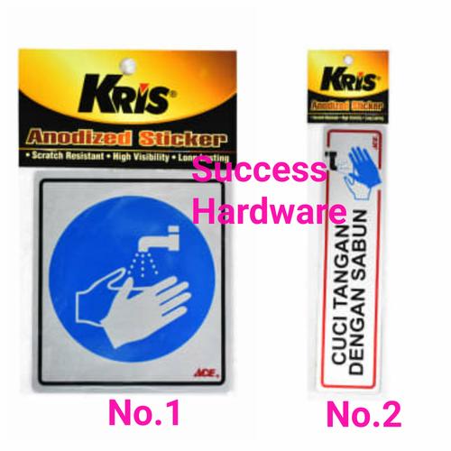 Jual KRIS STIKER CUCI TANGAN DENGAN SABUN SIGN LABEL STICKER WASH HAND ...