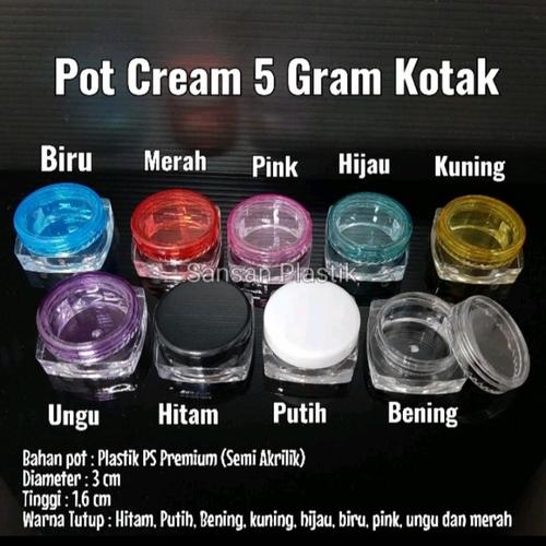 Jual Pot cream 5 gram KOTAKl/pot jar 5gram / pot cream 5 gram KOTAK ...