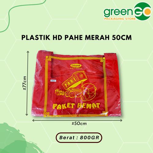 Jual PLASTIK HD MERAH 50CM UKURAN JUMBO PAHE KANTONG KRESEK WARNA BESAR ...