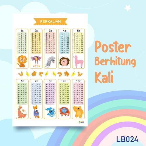 Jual Poster Belajar Berhitung Perkalian - TANPA LAMINASI - Kab ...