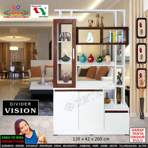 Jual Bufet Sketsel Divider Penyekat Ruang Kualitas Halus Mewah Putih ...