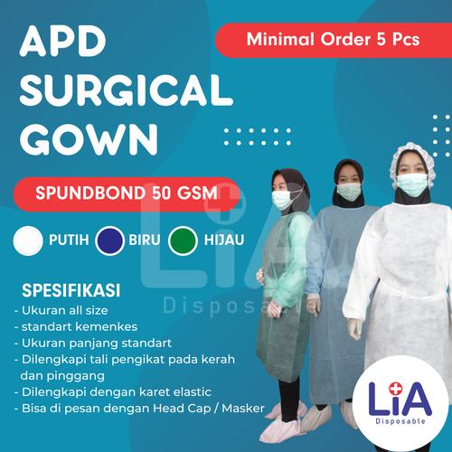 Jual APD GOWN | GOWN MEDIS | SURGICAL GOWN | DISPOSABLE SPUNDBOND / NW ...