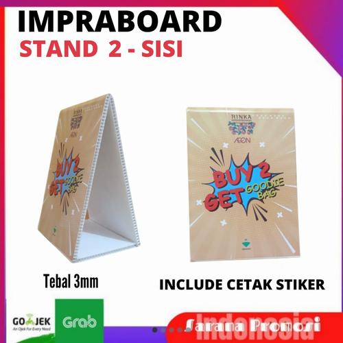 Jual stand meja kasir imprabord + sticker || daftar menu meja || tend ...
