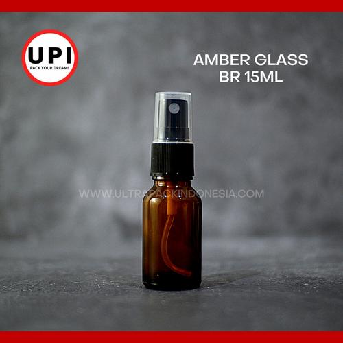 Jual BOTOL KACA SPRAY 15ML / BOTOL KACA AMBER 15ML + SPRAYER HITAM ...