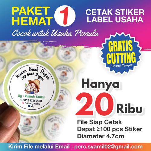Jual CETAK STIKER LABEL USAHA PAKET HEMAT 1 (GRATIS CUTTING) - Kota ...