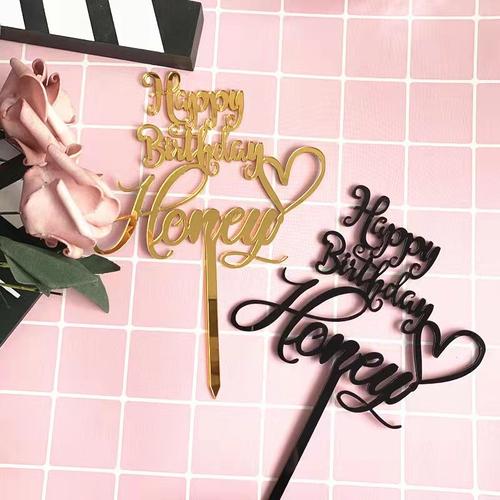 Jual Topper happy birthday honey/ cake topper ulang tahun/ topper kue ...