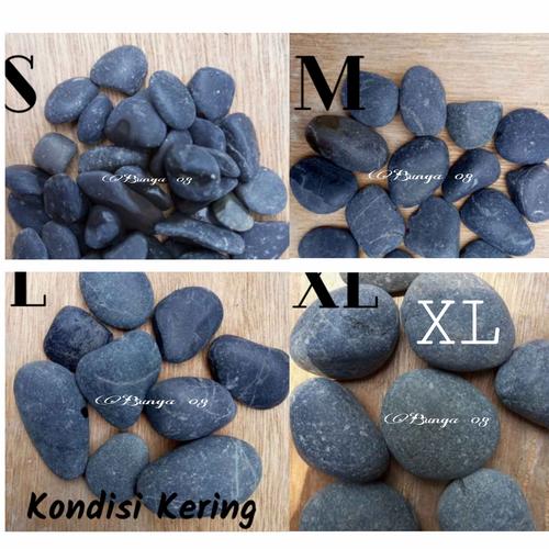 Jual Batu koral hitam/ batu hiasan taman/ batu tabur S,M,L,XL / 1 ...